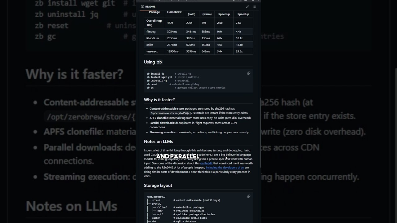 If you use Homebrew every day and hate how slow it feels, check out ZeroBrew  #github