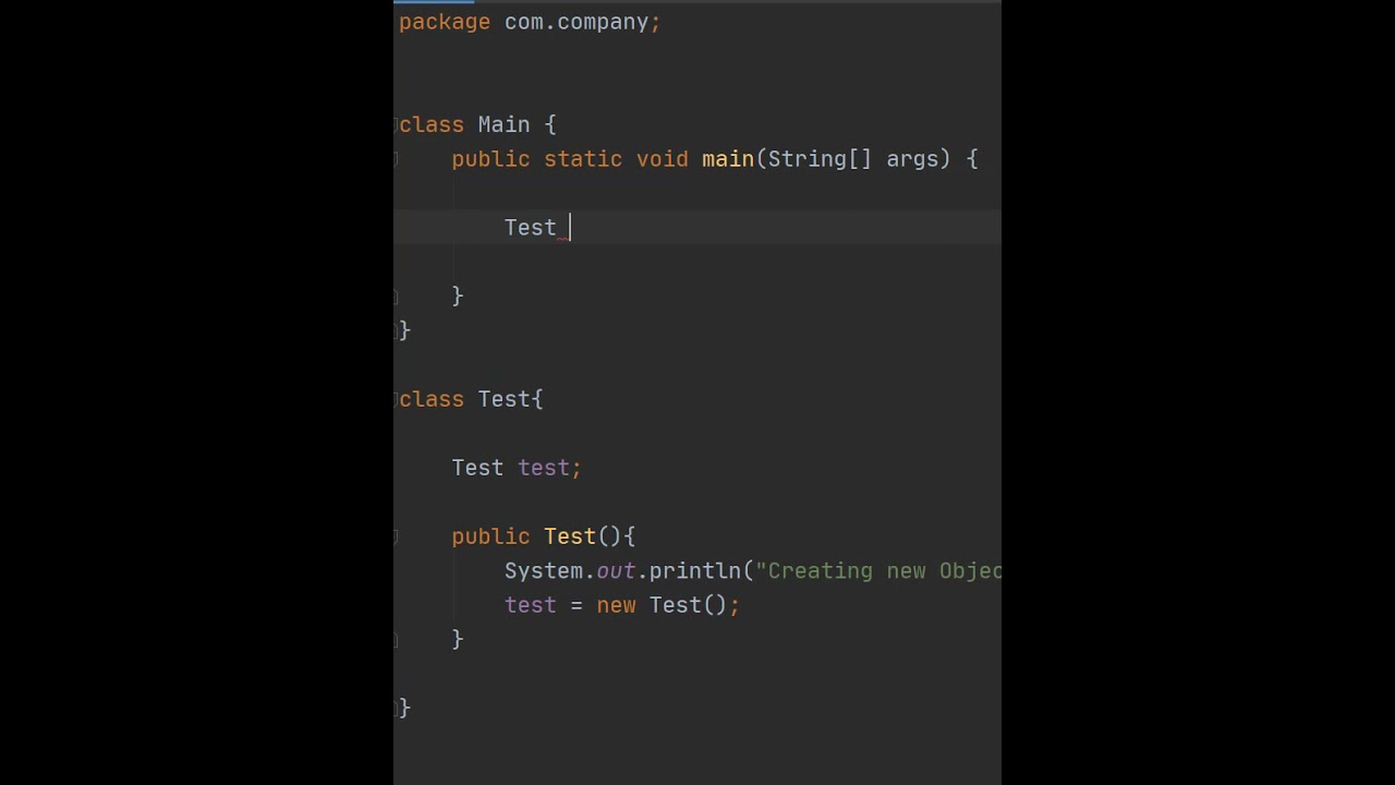 What happens when you create an object of the class inside the class? You get stackoverflow error.