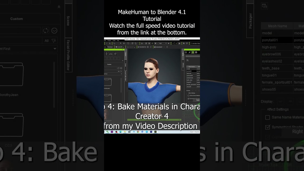 MakeHuman to Blender 4.1 Tutorial #blender #makehuman #tutorial