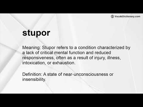 stupor Meaning