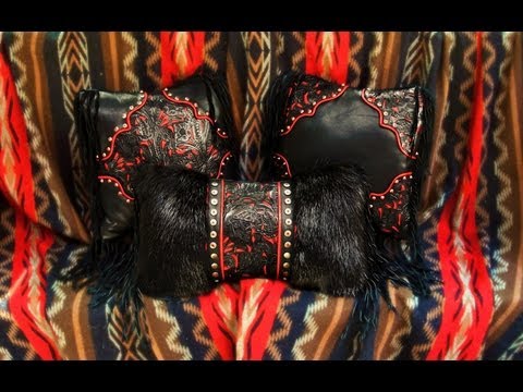 Black & Red Pillows With Ebony Beaver