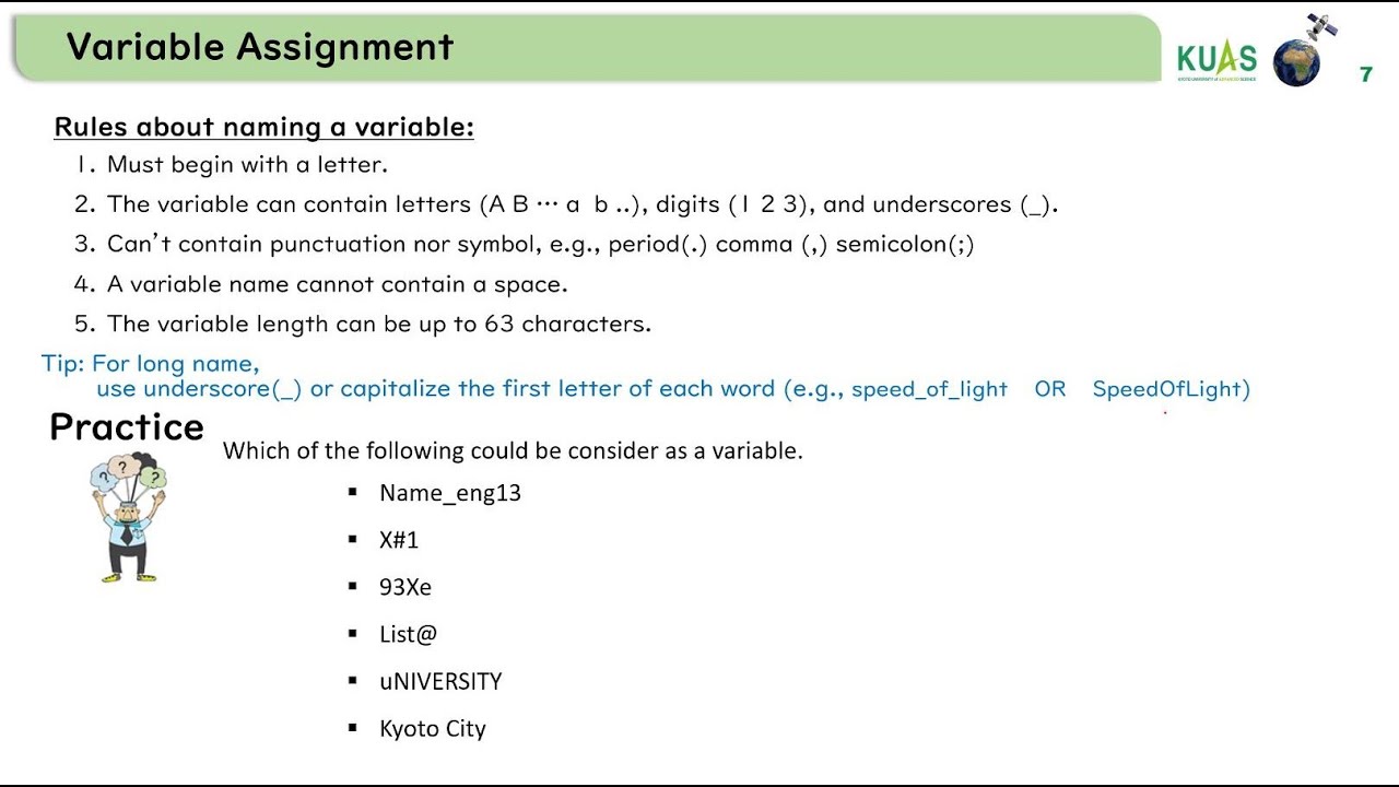 2.1 Variable assignment in MATLAB