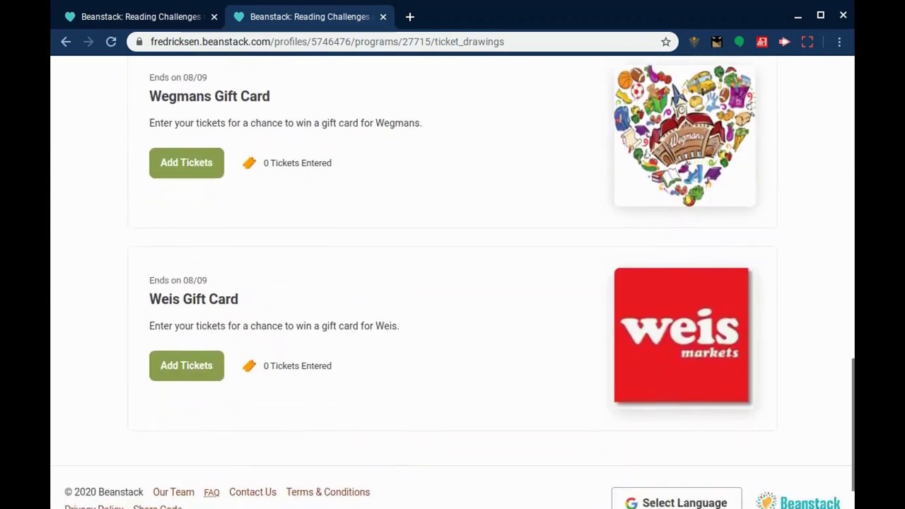 Summer Reading: How to Enter Tickets on Beanstack