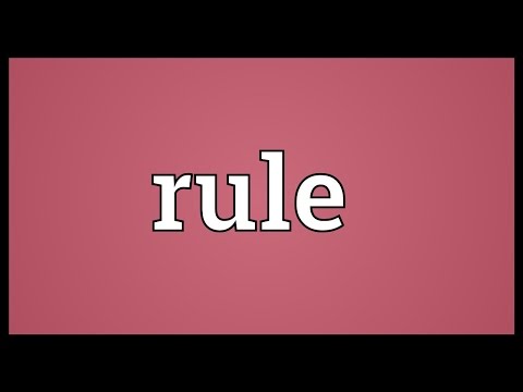 Rule Meaning