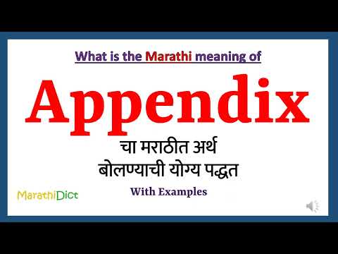Appendix Meaning in Marathi | Appendix म्हणजे काय | Appendix in Marathi Dictionary |