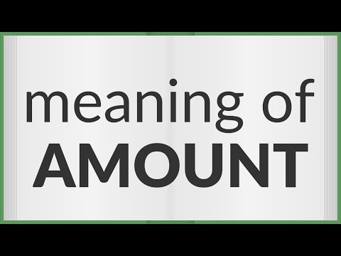 Amount | meaning of Amount