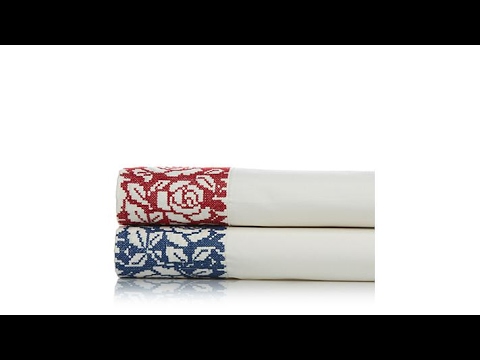 Clever Carriage Home 100% Cotton Cross Stitch Sheet Set