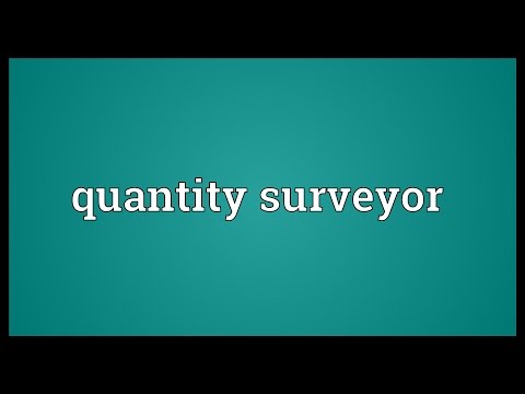 Quantity surveyor Meaning