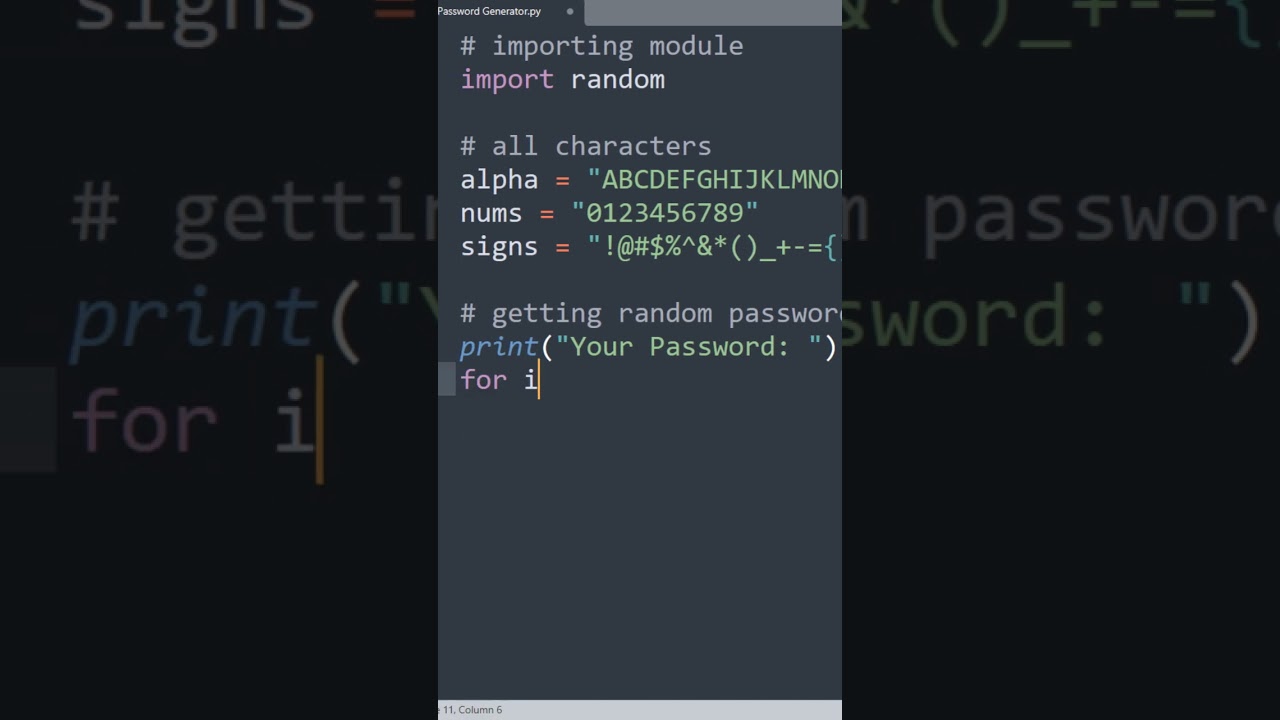 Random Password Generator | Get Unhackable Passwords! #python