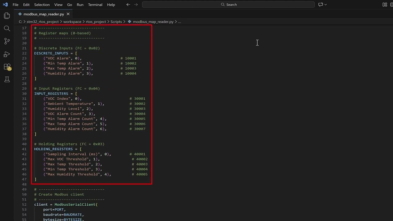 Python Modbus RTU Master for Testing an STM32 Modbus Slave