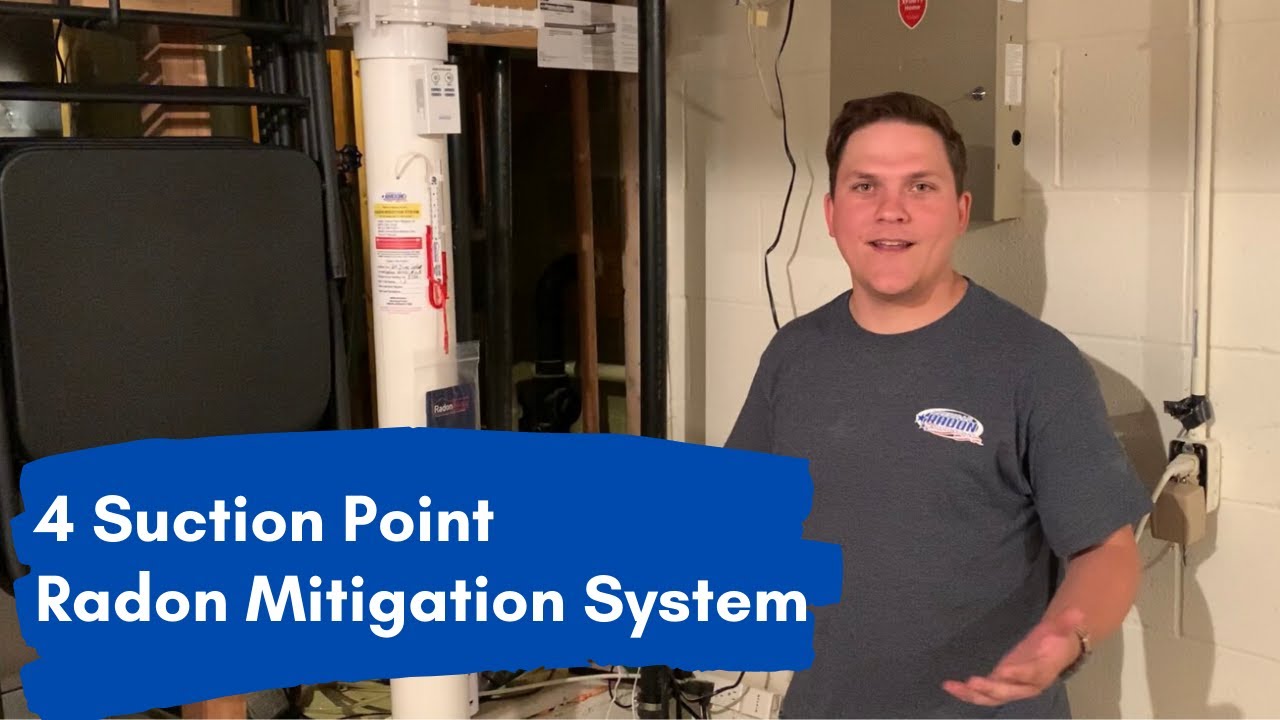 Four Suction Point Radon Mitigation System | From 5.7 to 0.3 pCi/L
