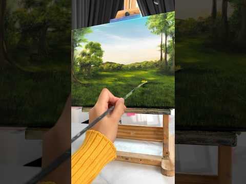 Grass painting tutorial with acrylic #howtopaint #grasspainting