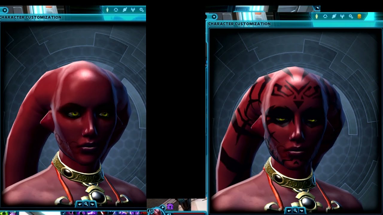 darth talon with & without tattoos