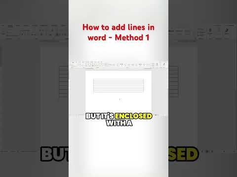 How To Add Lines In Word?