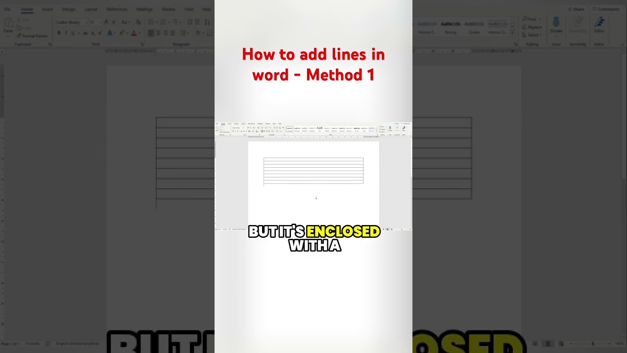 How To Add Lines In Word? #microsoft