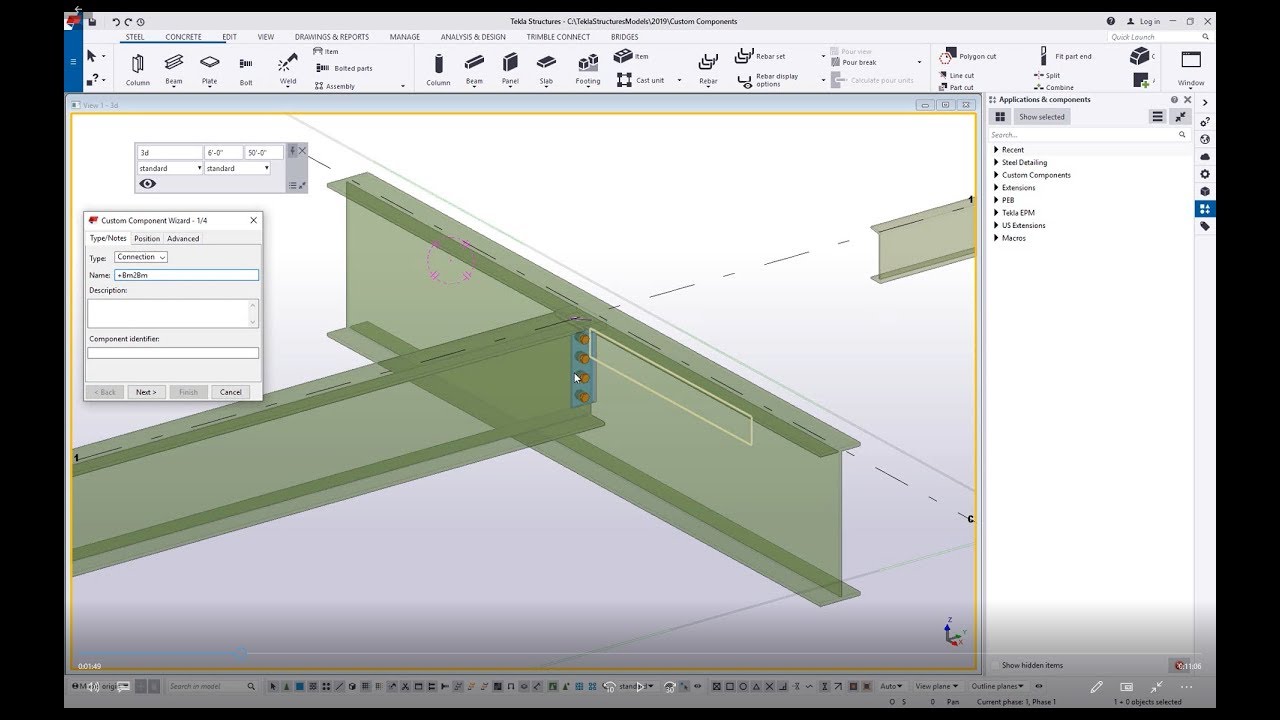 Custom Components in Tekla Structures