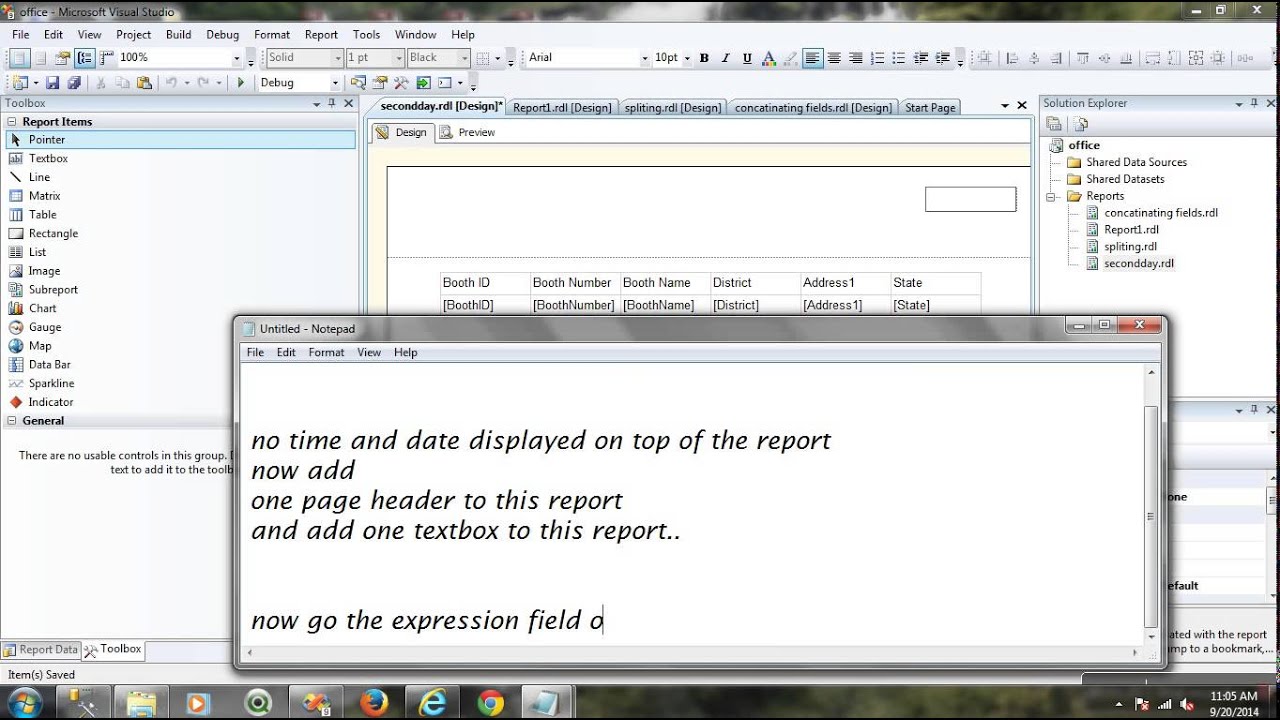 Add  Current Time and Date To Report In SSRS