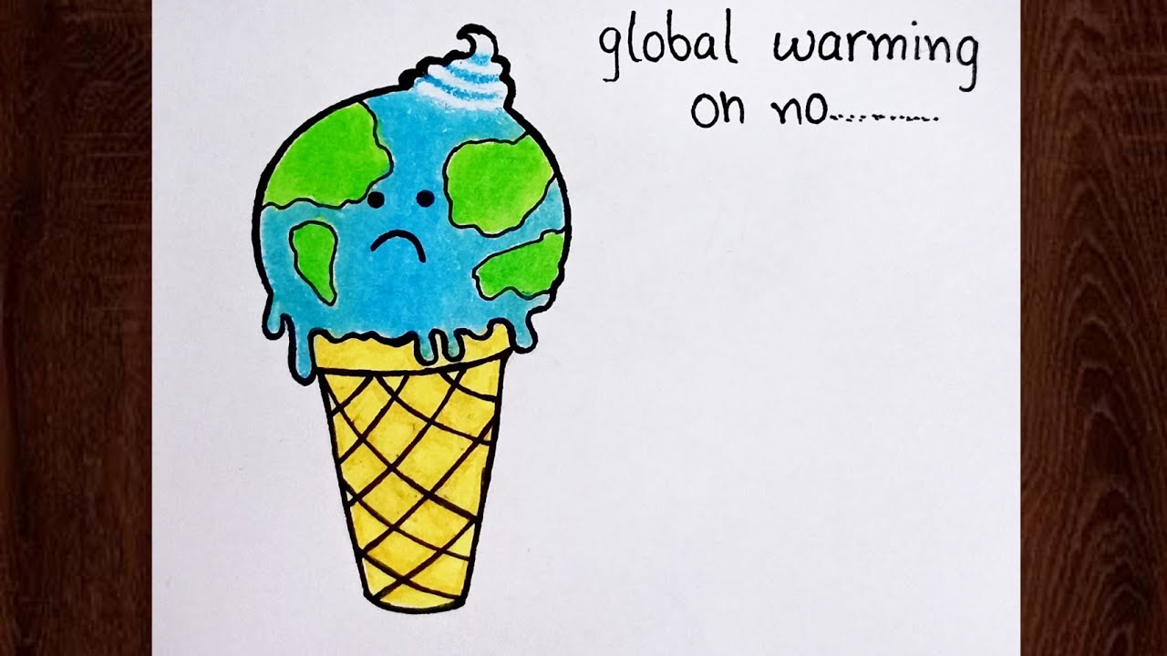 Global warming poster /drawing | Easy poster on Climate change