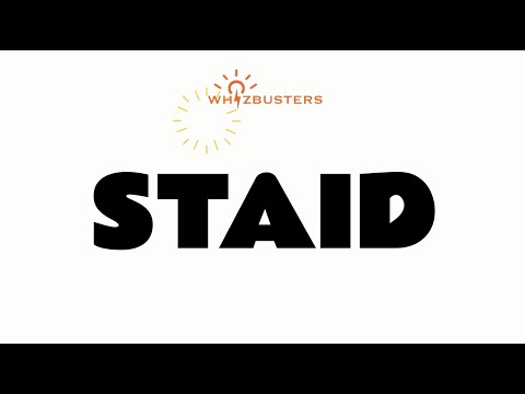 STAID (adjective) Meaning, Pronunciation and Examples in Sentences | GRE GMAT LSAT SAT ESL TOEIC