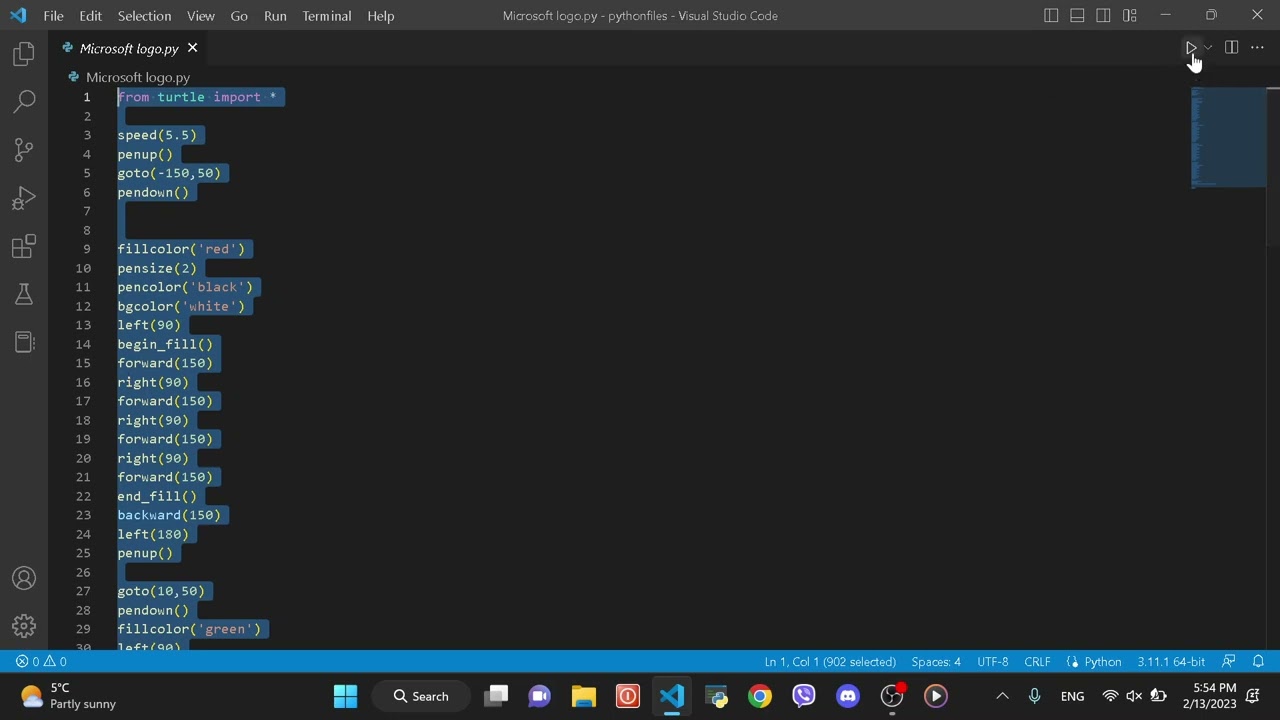 How to make Microsoft logo using python (Code is in the Description)