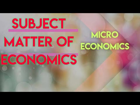 Subject matter of Economics l Microeconomics l Class XI.