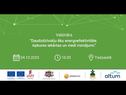 Vebinārs “Daudzdzīvokļu ēku energoefektivitāte. Apkures iekārtas un viedie risinājumi”