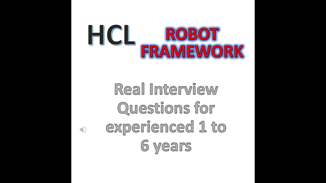 HCL Python Robot Framework Interview Questions for 1 to 6 yrs #robotframework  - Testing Labs A to Z