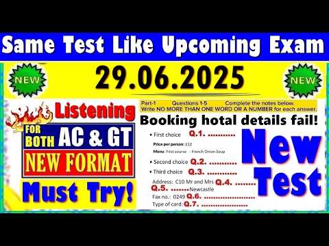 IELTS LISTENING PRACTICE TEST 2025 WITH ANSWERS | 29.06.2025