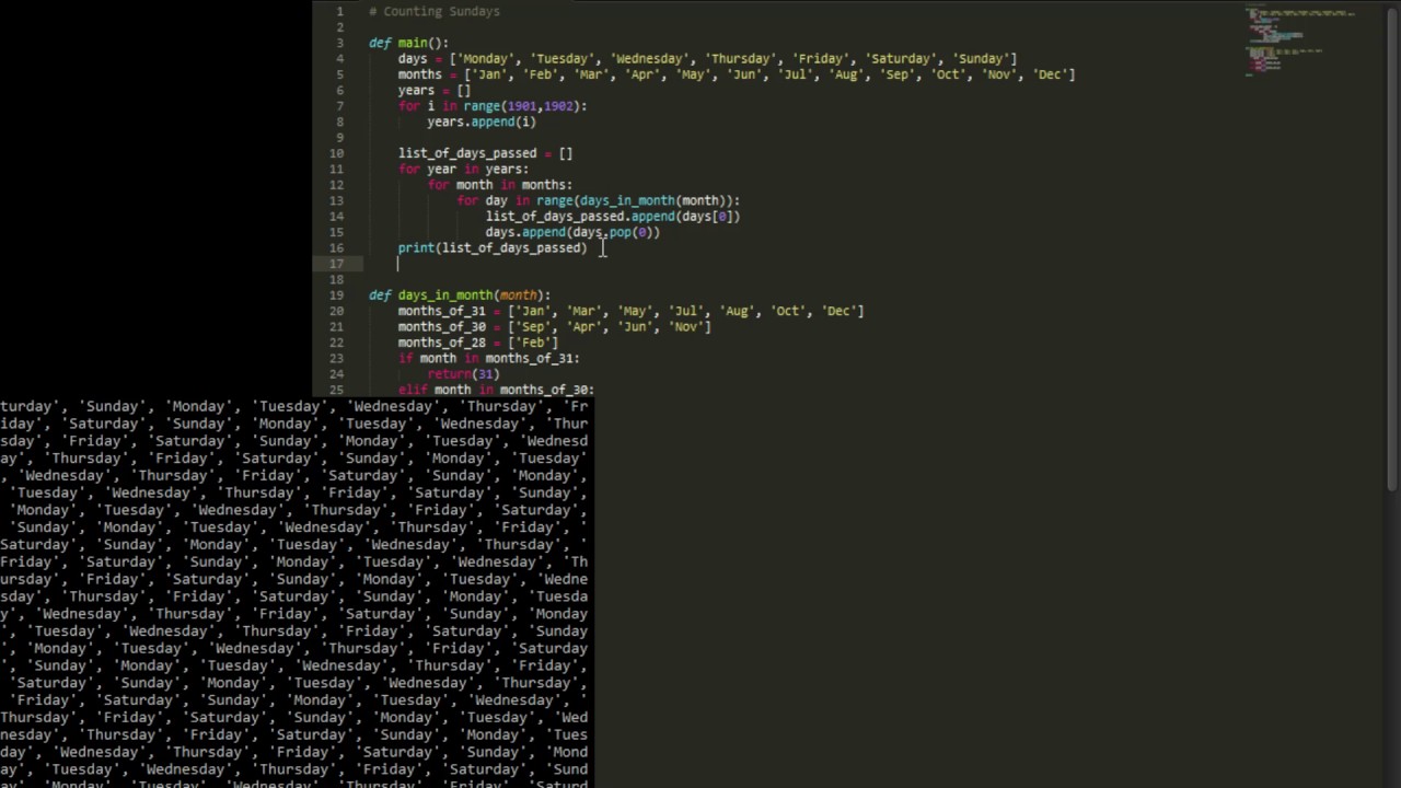 Python Beginner tutorial series using project Euler #19 - Counting Sundays