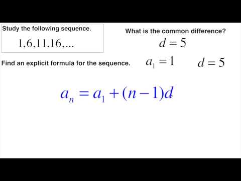 Arithmetic sequence find explicit formula