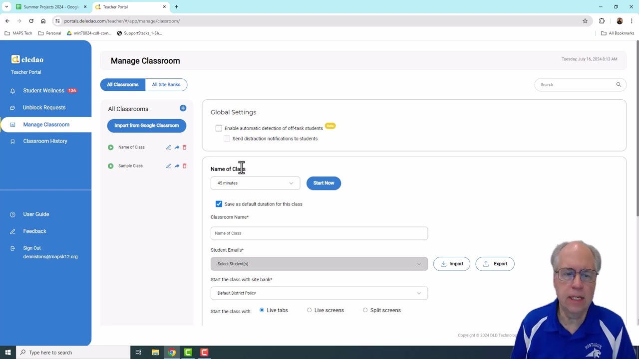 Deledao - Import from Google Classroom