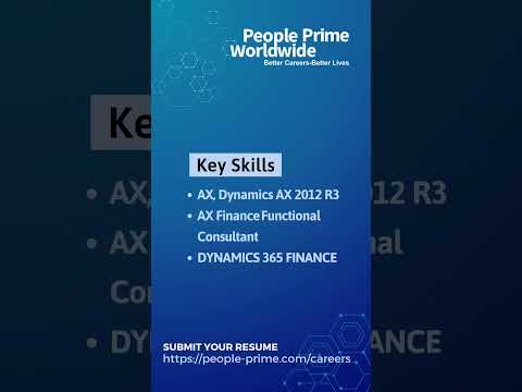 IT Job Openings : AX Finance Functional Consultant | People Prime Jobs
