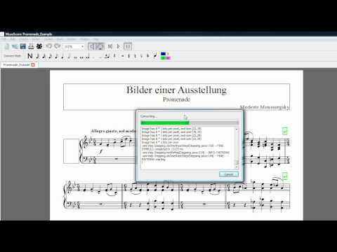Preview of importing a PDF into MuseScore