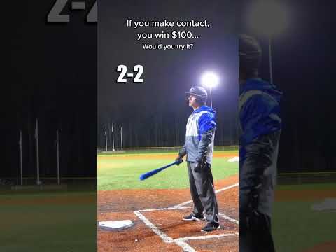 WIN $100 If You Make CONTACT With The FASTEST BLITZBALL Pitcher! #shorts