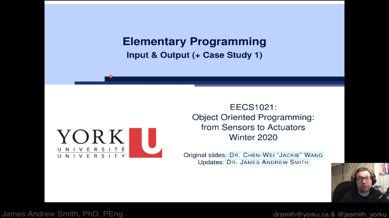 Class: Elementary Programming in Java -- Input and Output