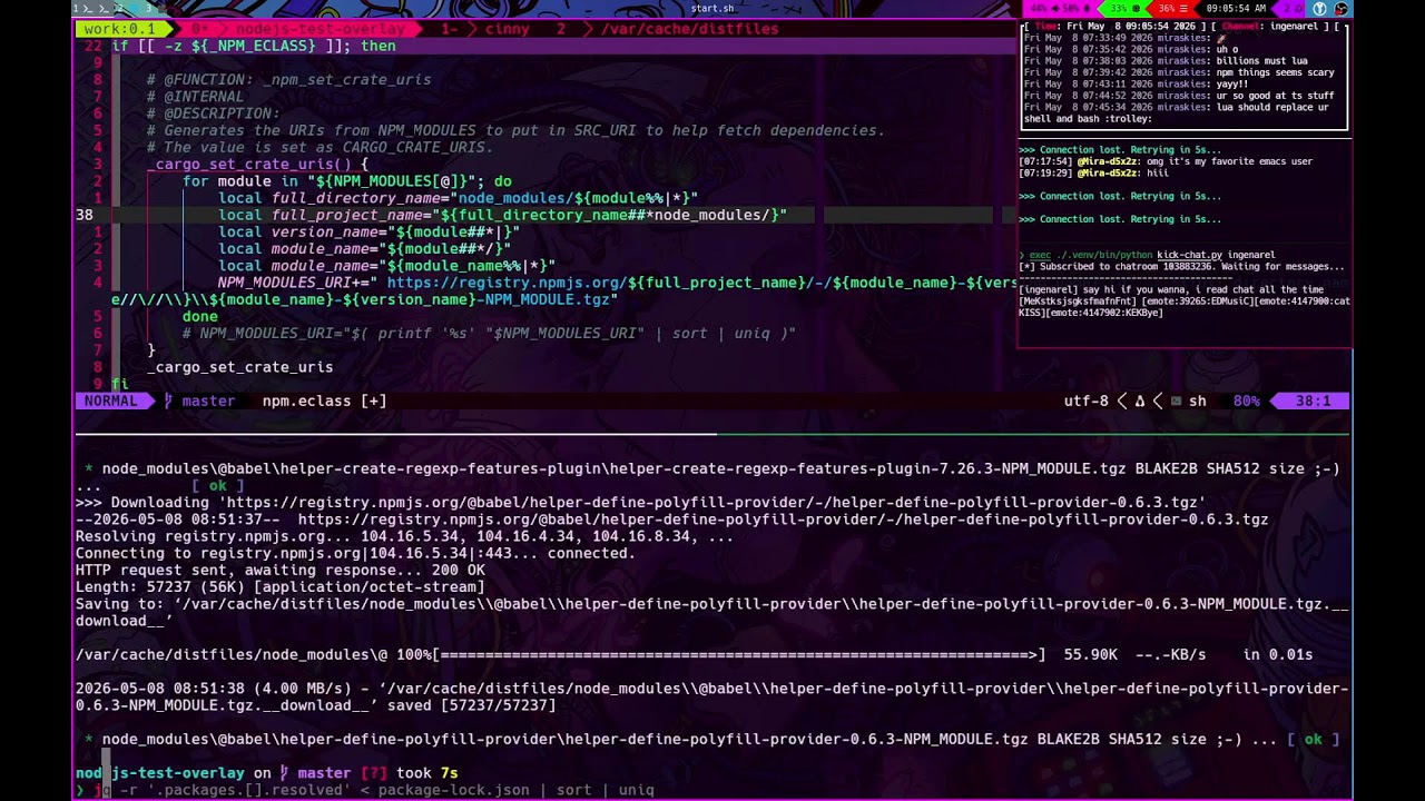 Gentoo Linux (Dev Work, Designing an ECLASS, ebuild linter for NEOVIM) #gentoo #linux #devlog