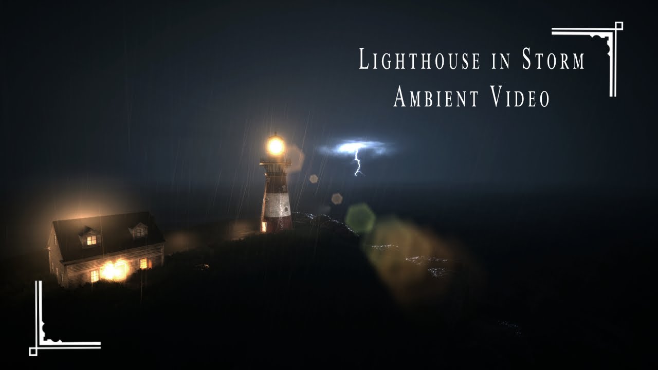 Light House in a Storm | Ambient Storm and Rain Video