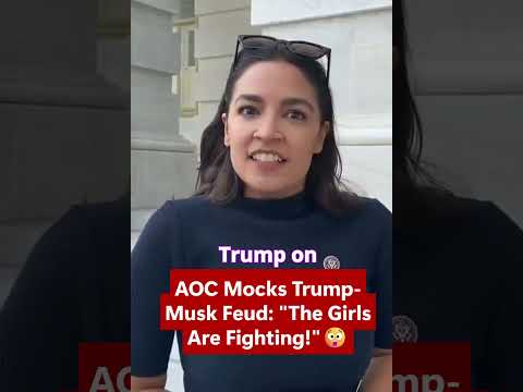 AOC Mocks Trump-Musk Feud: "The Girls Are Fighting!" ???? #viral