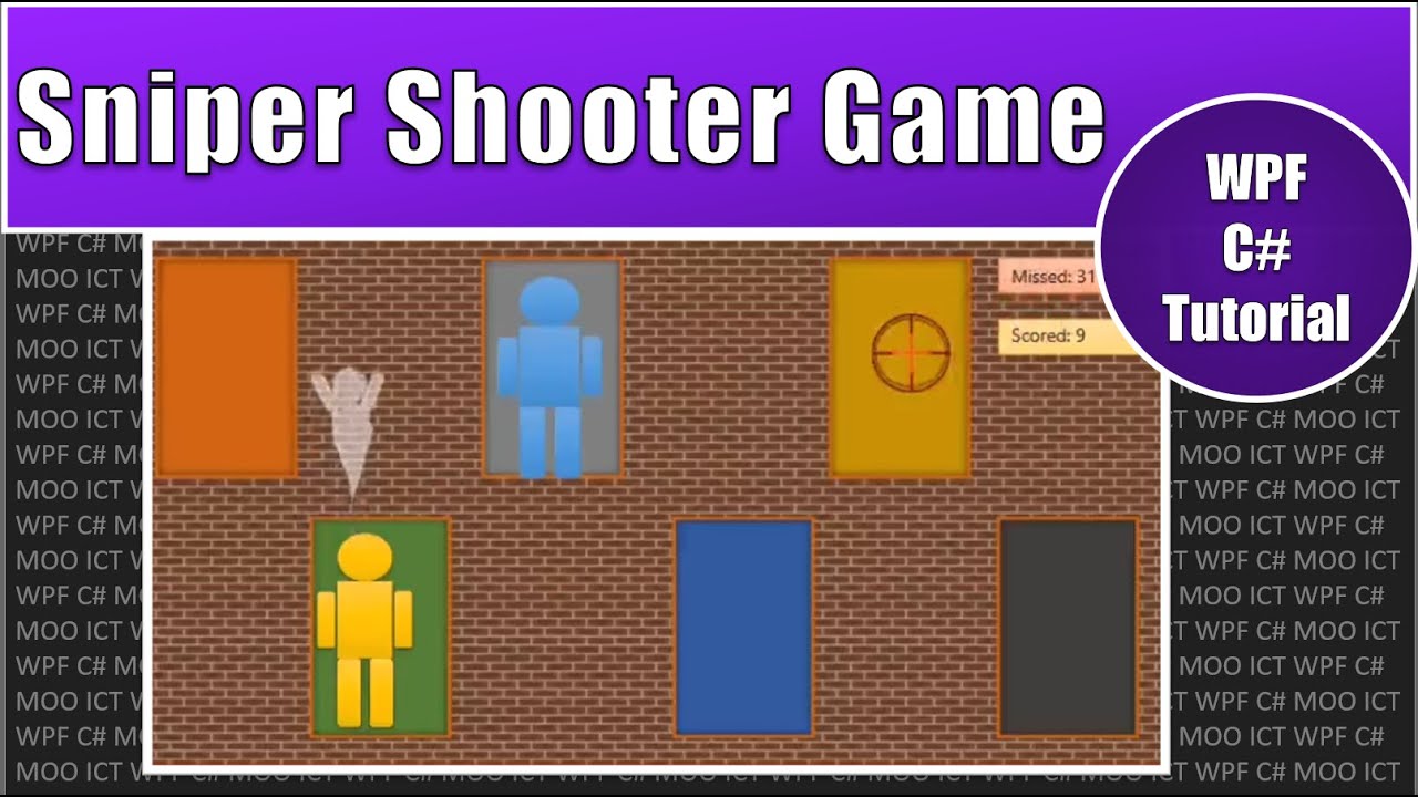 2D Sniper Shooter Game Programming Tutorial with WPF C# In Visual Studio