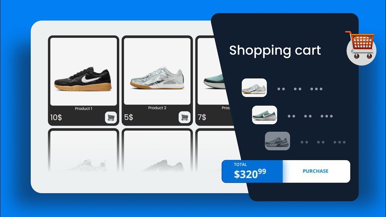 Create Shopping Cart using HTML CSS Javascript | E-commerce website Tutorial