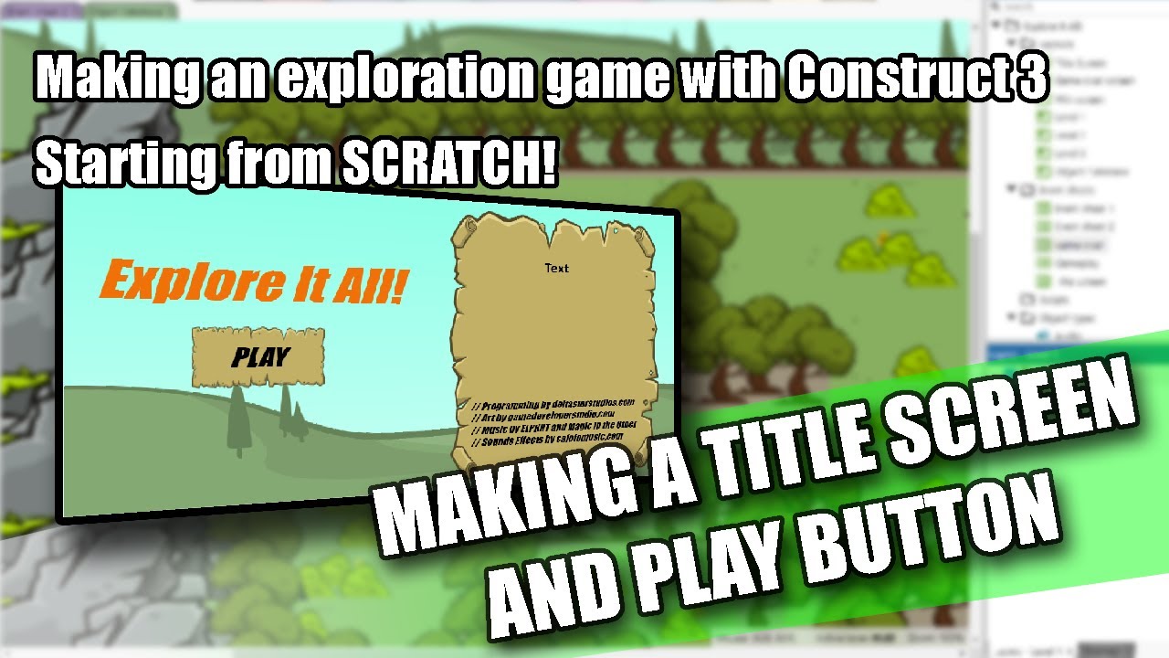 Construct 3 Tutorial: Making a Title Screen and Play Button