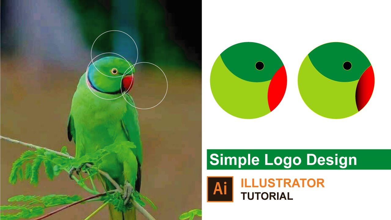 Simple logo Design | Green Parrot logo Design