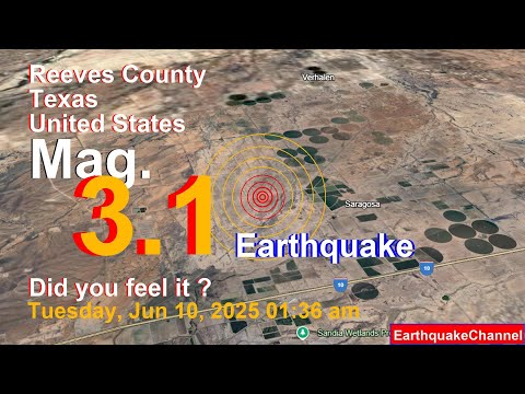 Reeves County, Texas Earthquake today now