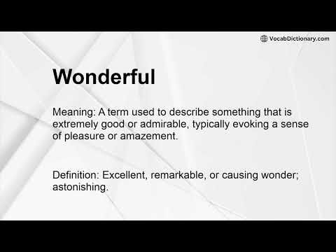 Wonderful Meaning