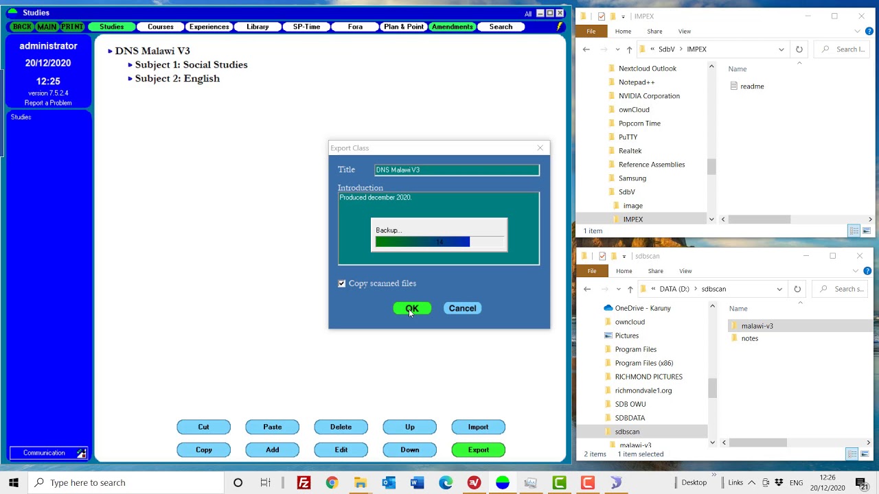 SDB: Exporting Material