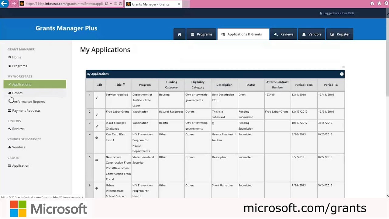 Microsoft Grants Manager Plus Demo Part 2