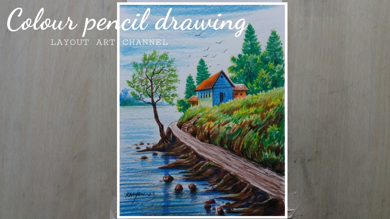 Colored pencil drawing time lapse || Prismacolor pencils tutorial || Colour pencil drawing nature