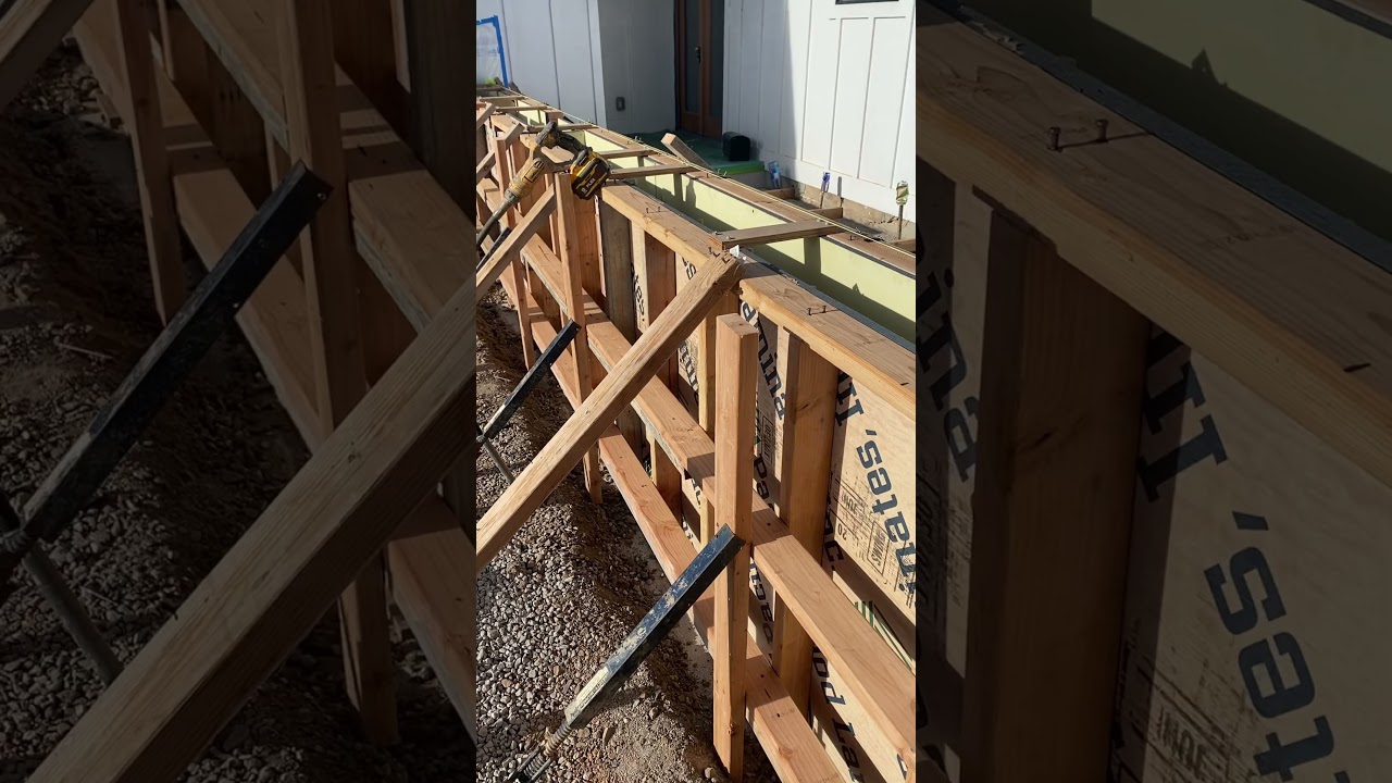 How to form poured in place wall with no snap ties #concrete #concreteforming #castinplacewall