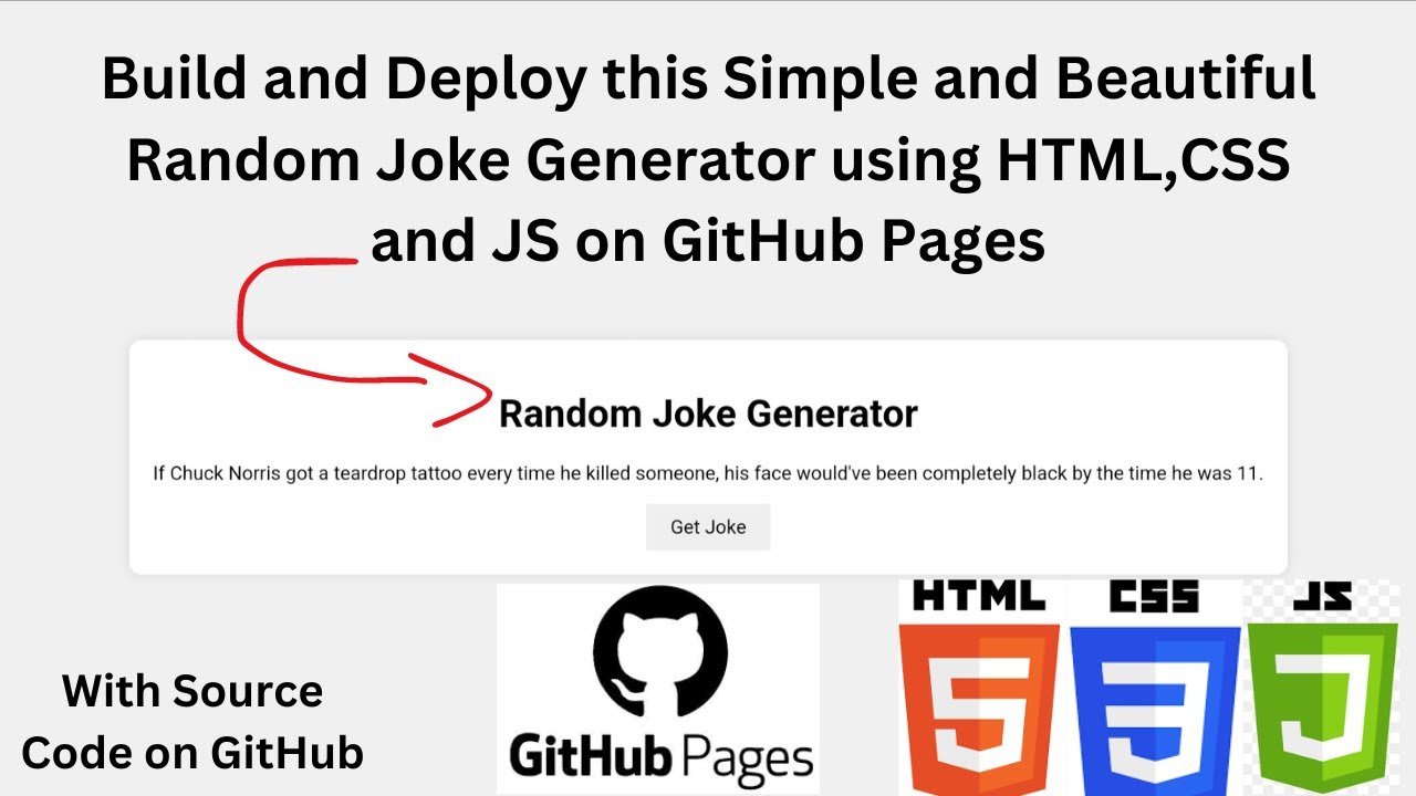 Create a Random Joke Generator with HTML, CSS, JS +GitHub Pages Deployment @replit @GitHub