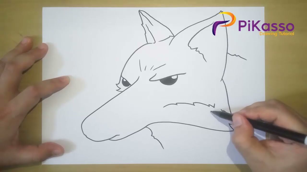 Coyote Head Easy Drawing Tutorial